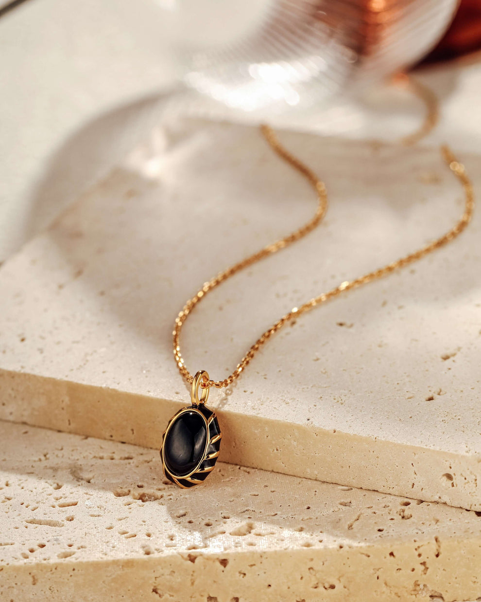 Eclipse Black Onyx Necklace - SUIHE Jewelry